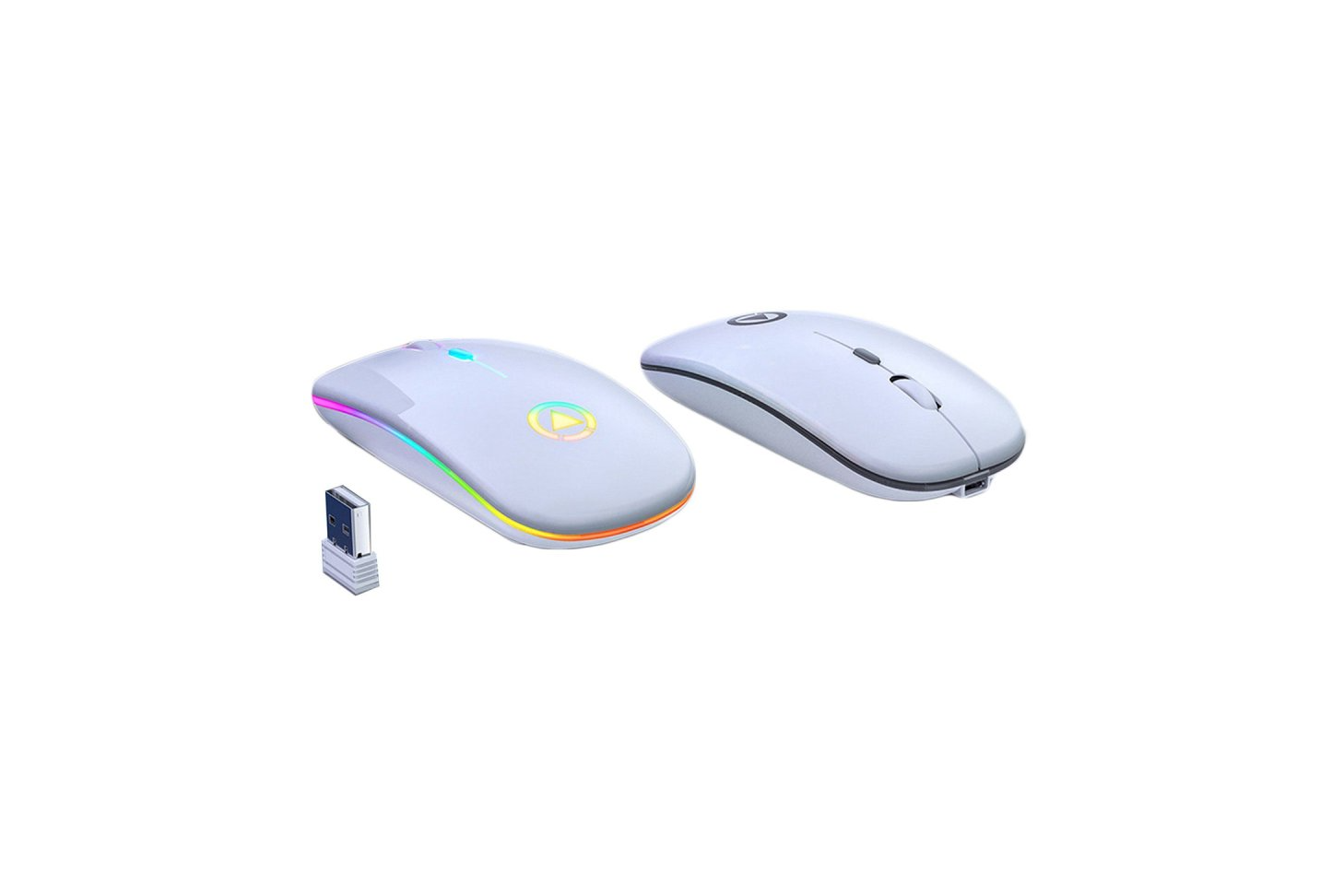 Kinsi A2 Ratón Silencioso Iluminado RGB Recargable Blanco: Comparador ...