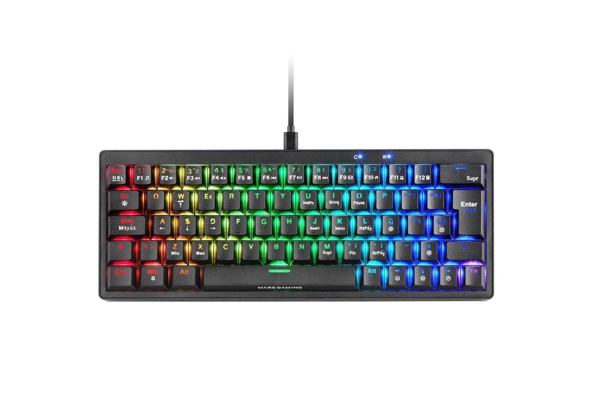 Mars Gaming MKMINIPRO Teclado Mecánico RGB 60% Switch Marrón Negro ...