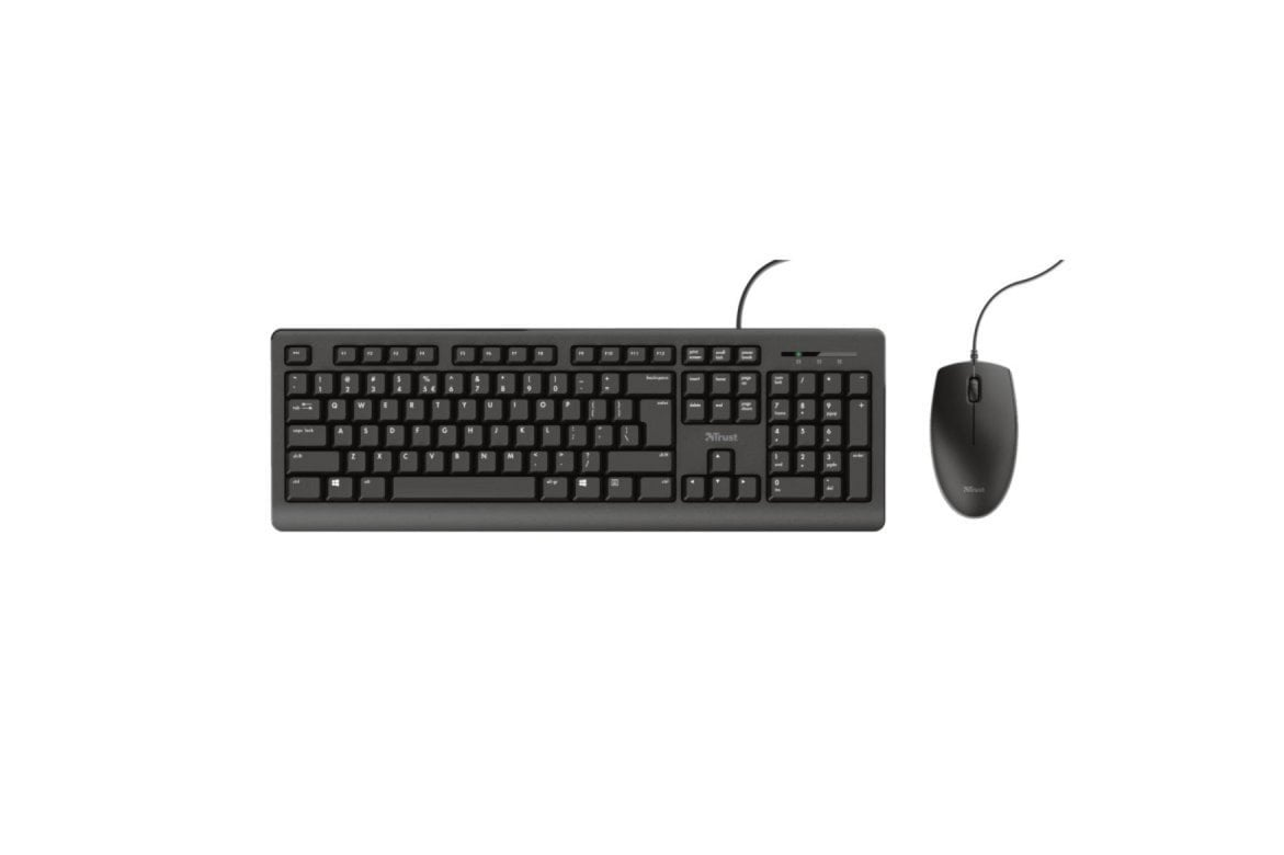 Pack Teclado Trust Primo QWERTY Español Alámbrico Perfil Bajo Negro ...