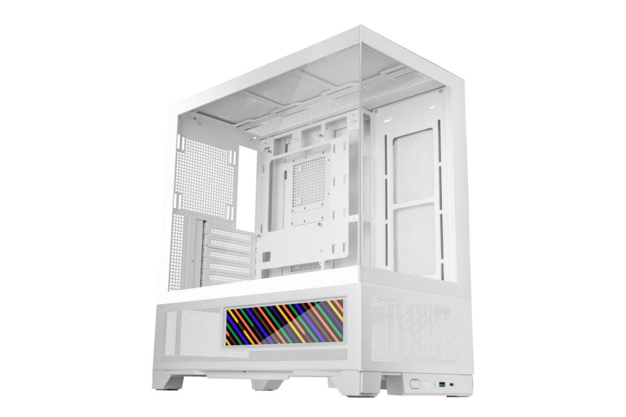 Caja Mars Gaming MC-LCDX IPS 9.16" ATX Blanco Cristal Templado Mesh ...