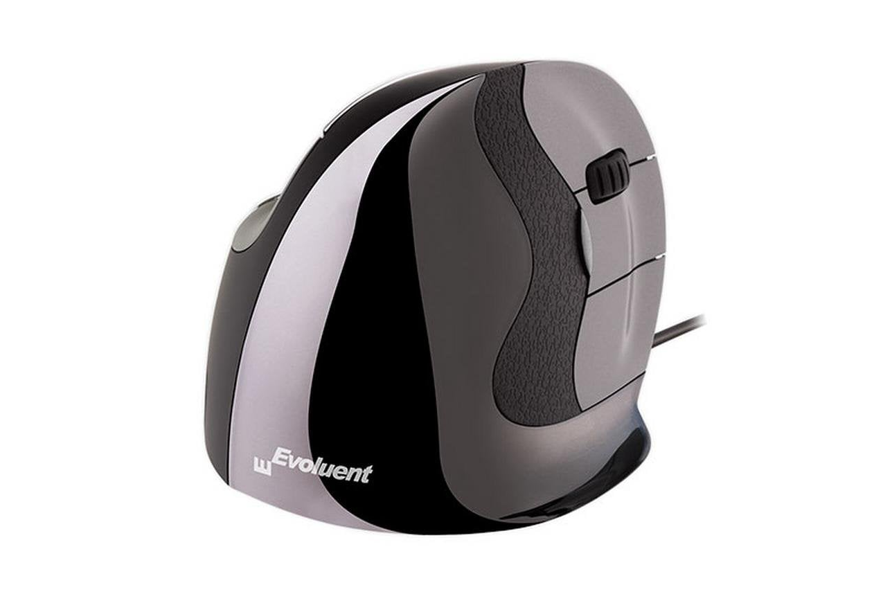Ratón Evoluent VMDS Cableado 2600 DPI Negro Plata Ergonómico Vertical ...