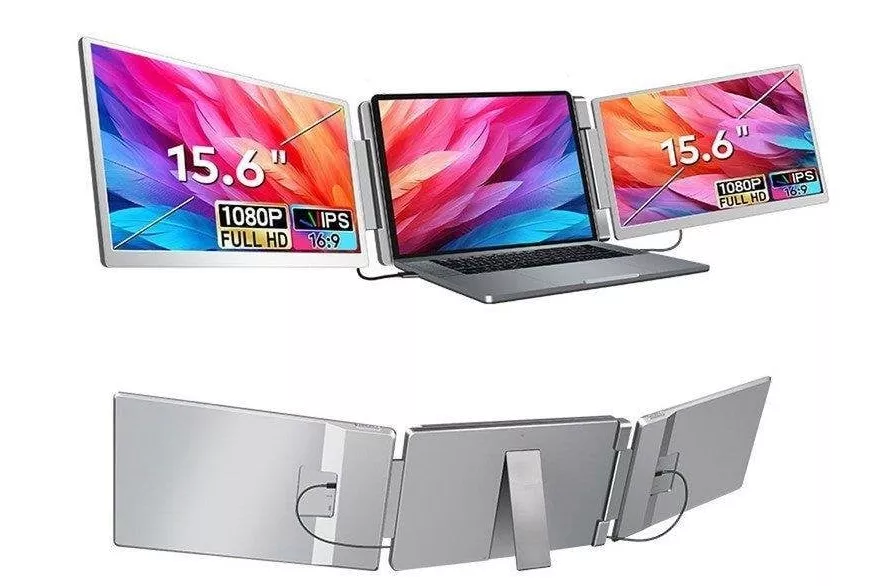 Monitor FOPO S10 15,6" IPS FullHD 60Hz Doble Pantalla Plegable USB-C ...