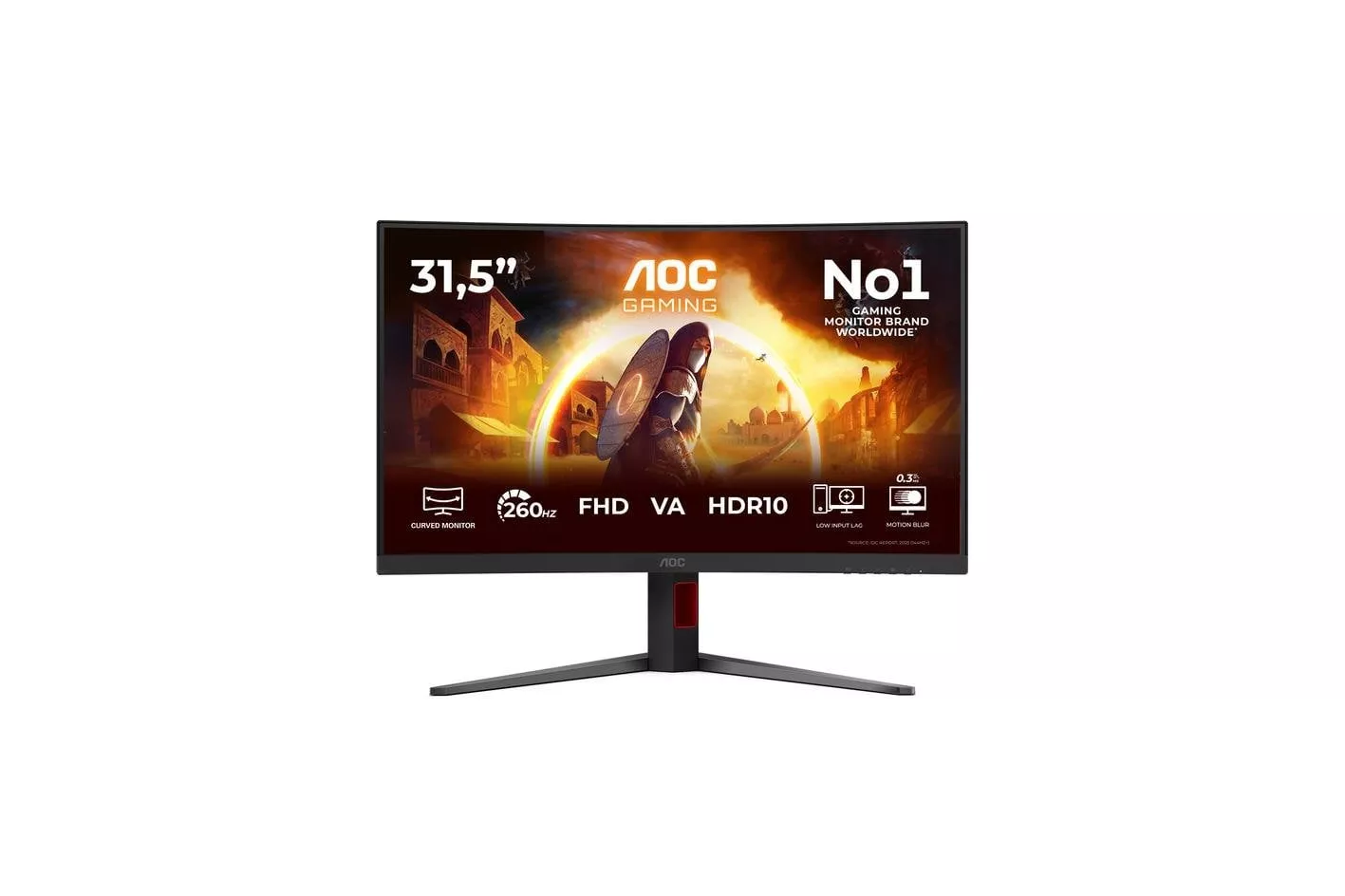 Monitor AOC G4 C32G4Z 31,5" FullHD 260Hz VA Curvo HDR10 Altura ...