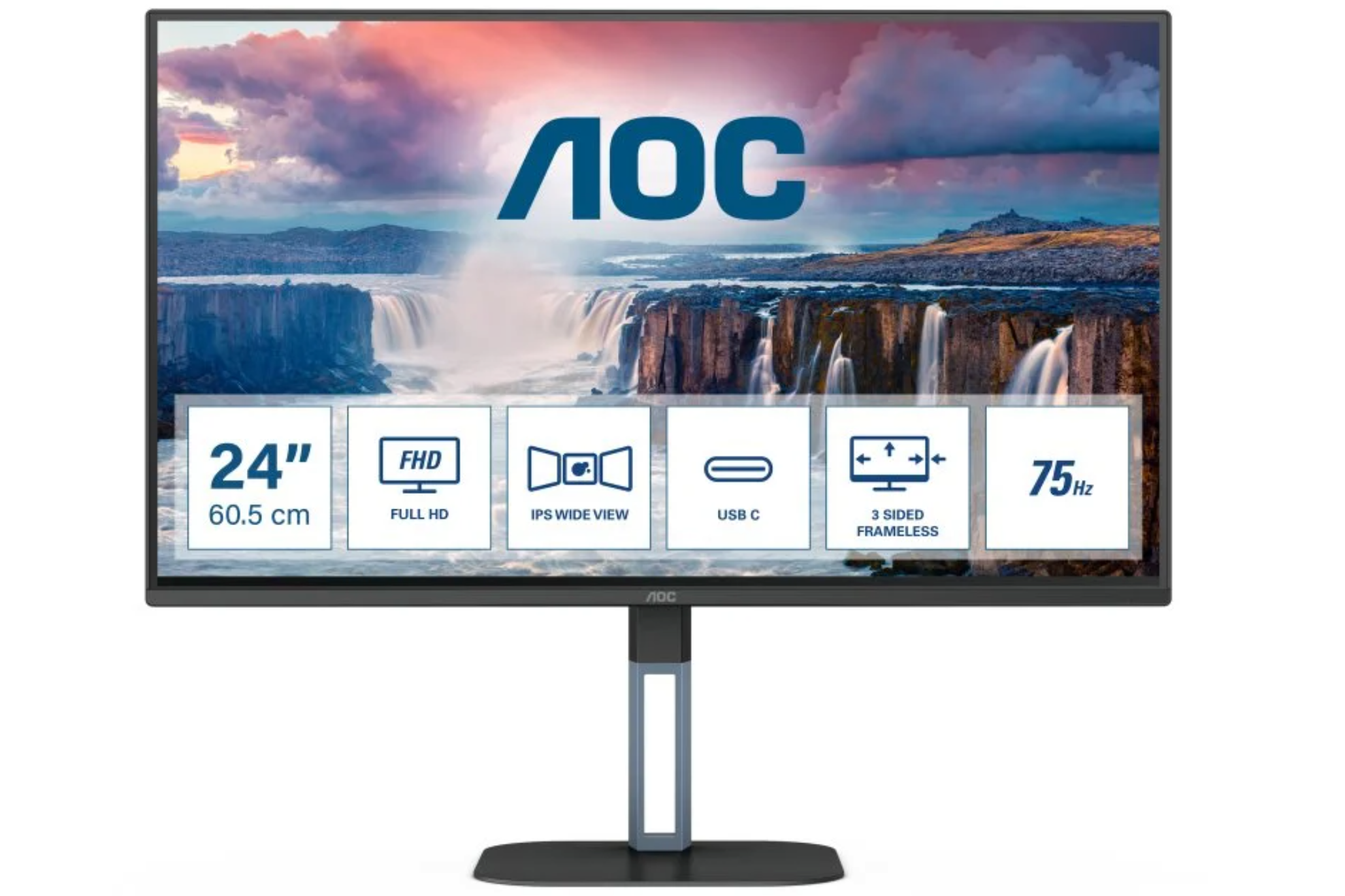 AOC 24V5CE/BK 23.8" LED IPS FullHD 75Hz FreeSync USB-C: Comparador de ...