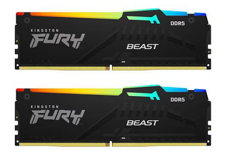 Kingston Kit 64GB (2 x 32GB) DDR5 5600MHz FURY Beast RGB EXPO Negro 2R CL36: Comparador de Precios