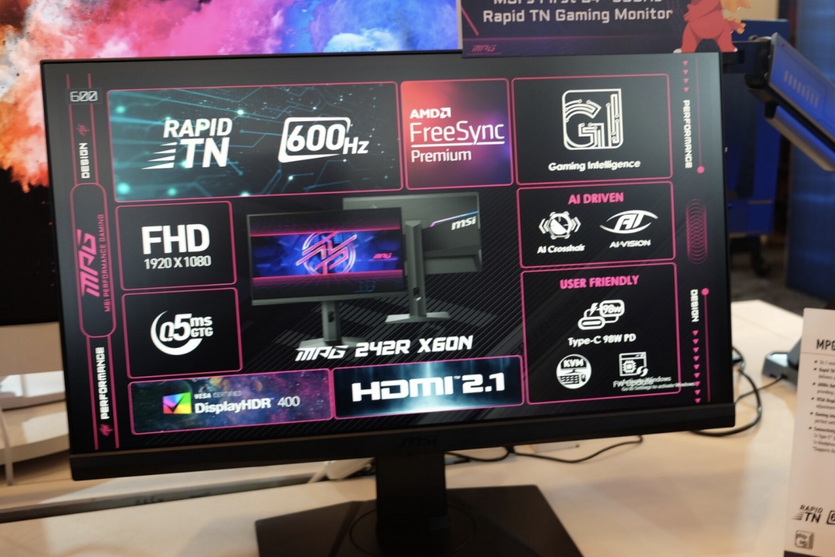 600 Hz de panel Rapid TN de 24", así es el nuevo monitor MSI MPG 242R X60N