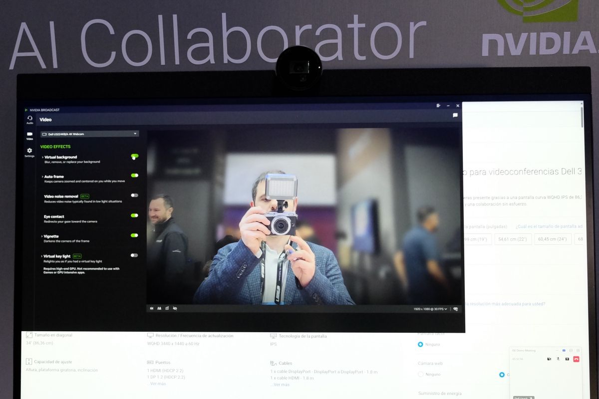 Monitores para Videoconferencia con 6K y webcam junto con pantallas ...