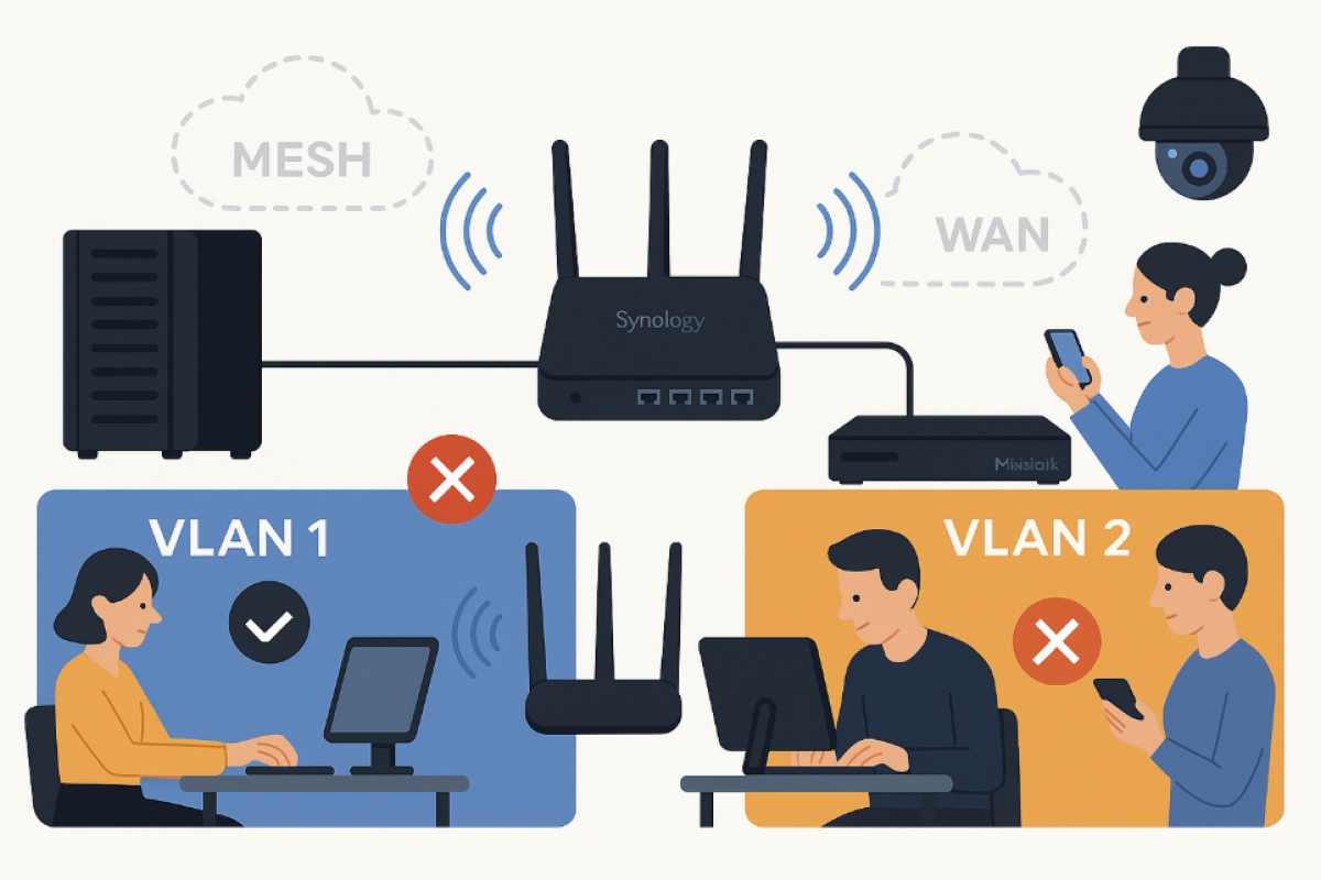 Cómo usar VLANs en una red WiFi con Synology SRM 1.3.1 y un router Mikrotik como core de red
