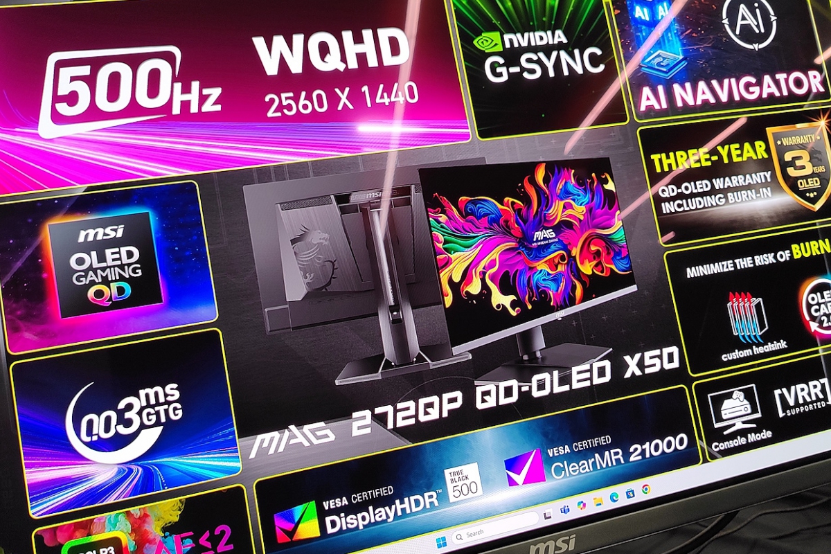 El MSI MAG 272QP QD-OLED ZX50 es el primer monitor 2K de 27" con una tasa de actualización de 500 Hz