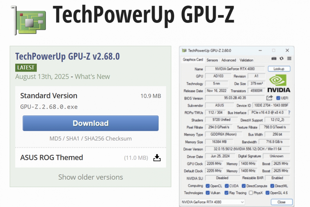 GPU-Z se actualiza de nuevo para mejorar la seguridad y añadir más GPUs compatibles