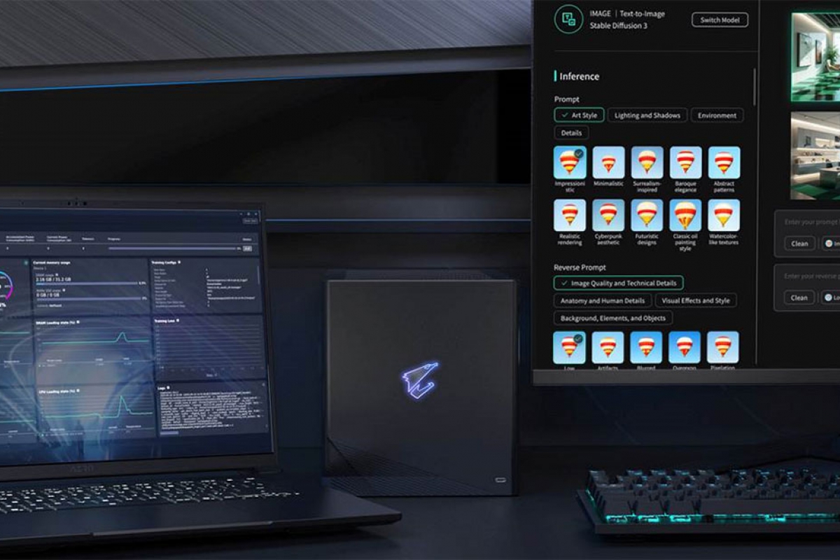 Nueva GPU externa de GIGABYTE que incluye una NVIDIA RTX 5090 y una ...
