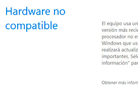 Elimina el mensaje de hardware no compatible en Windows.